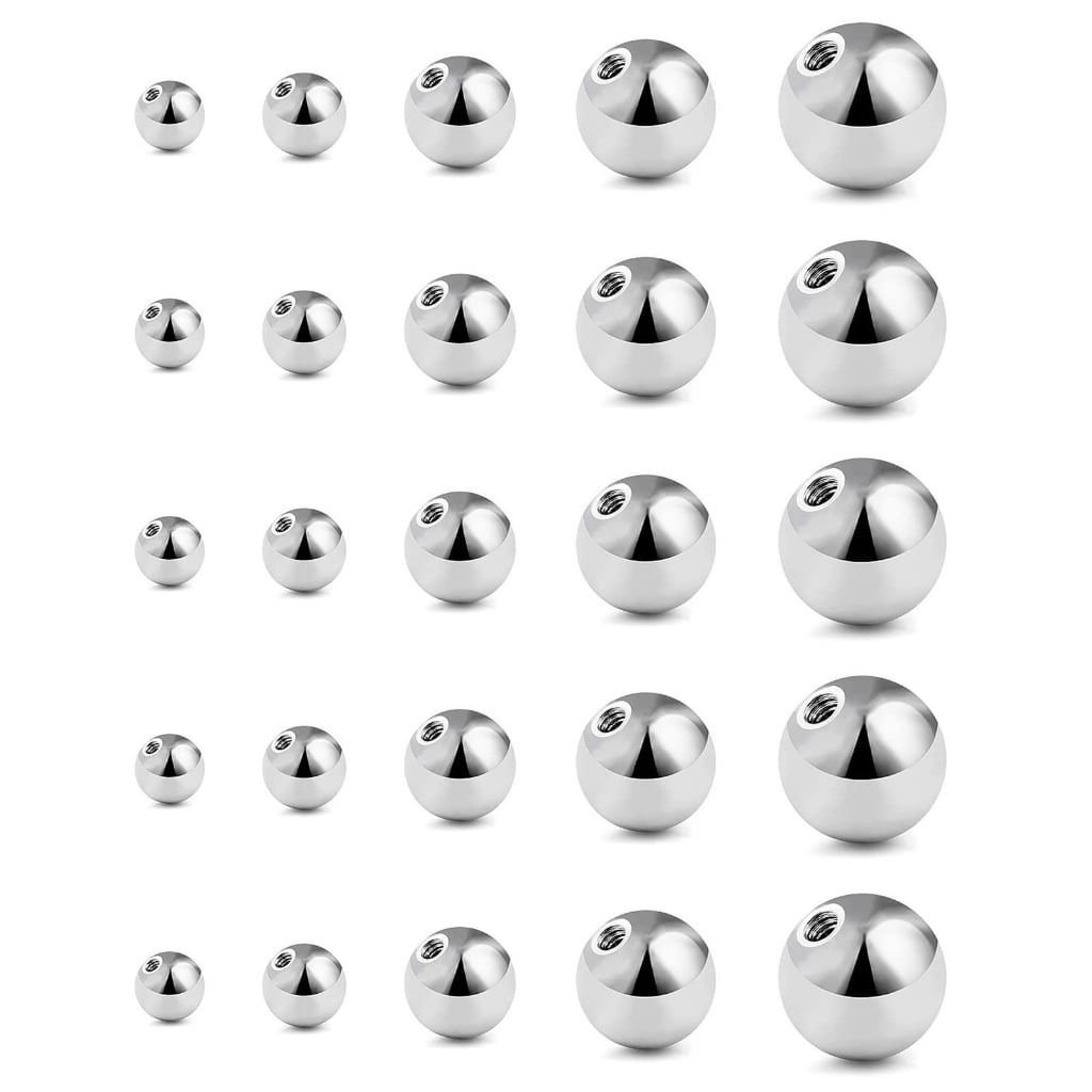 Pack of 25 Threaded Alloy Balls Professional Piercing Tool Suiatble for ...