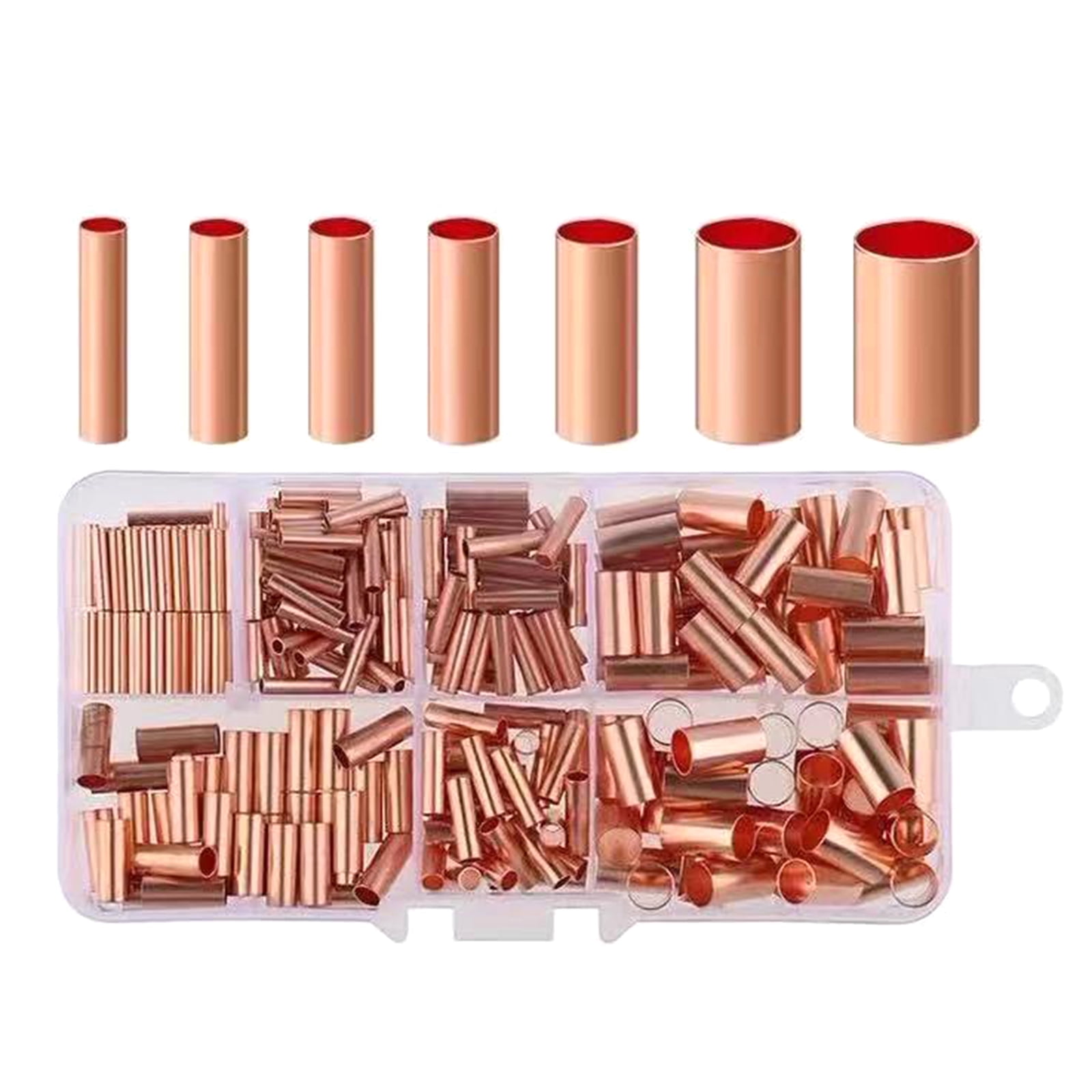 Pack of 250 Brass Wire Connectors Electrical Crimp Tube Terminals High ...