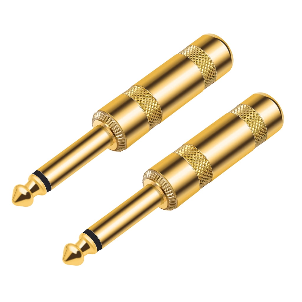 Pack of 2pcs DIY Sound Plugs 1/4inch Mono Male Solder Plugs Connectors ...