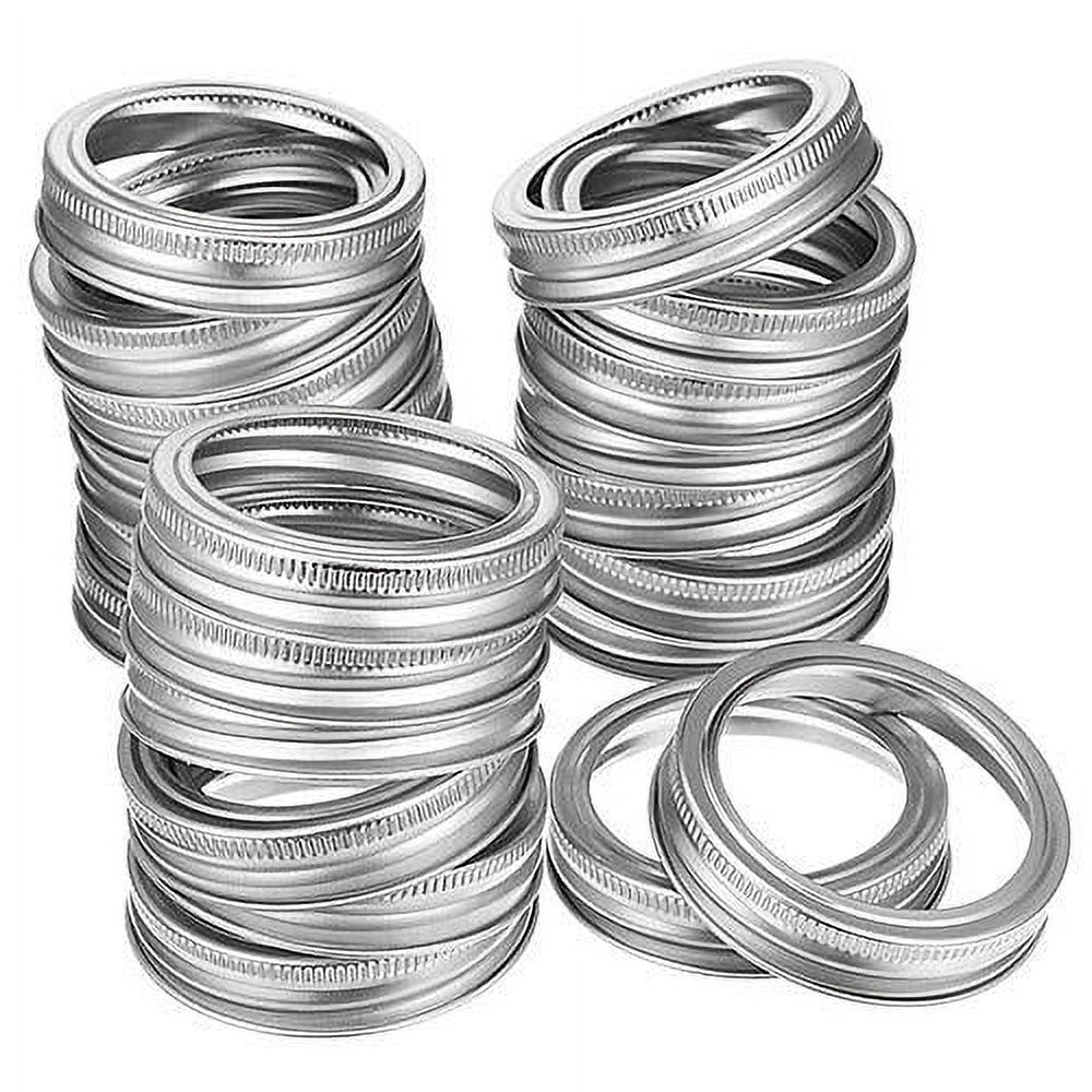 [Pack of 3] 24 Pcs Regular Mouth Canning Jar Metal Rings Split-Type Jar ...