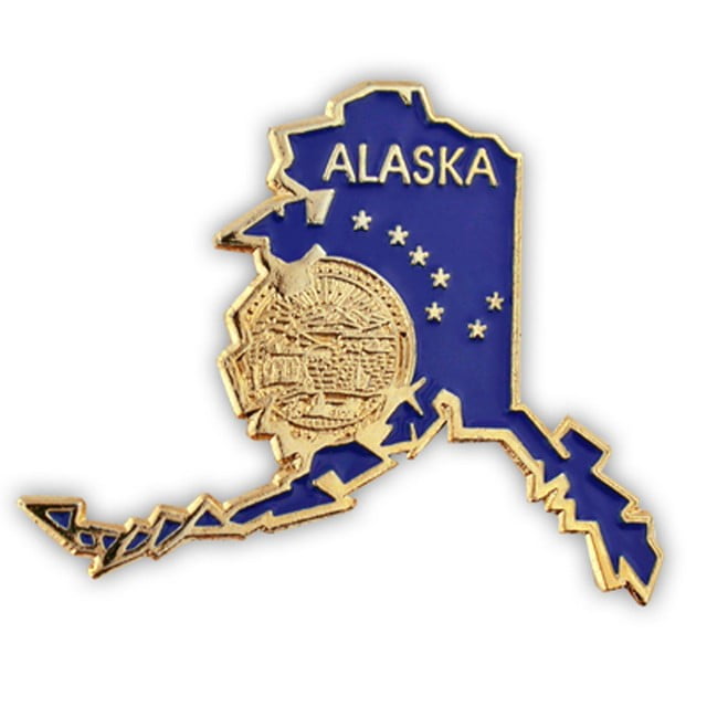 Pack of 3 Alaska Map Shaped Lapel Pins; Three Tie Pin Badges with ...