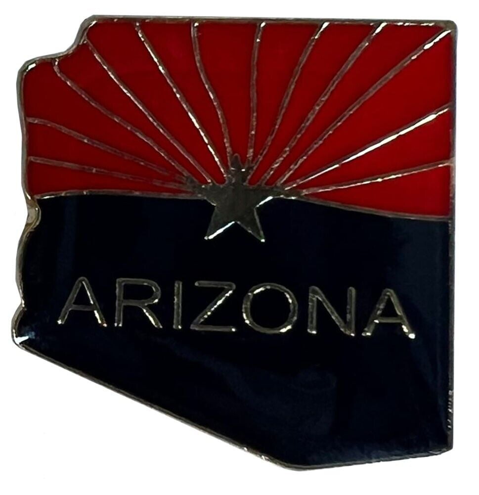 Pack of 3 Arizona Map Shaped Lapel Pins; Three Tie Pin Badges with military style butterfly ...