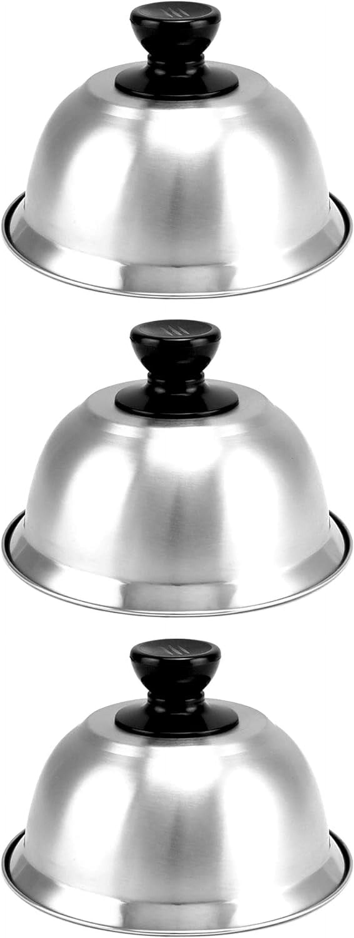 Pack of 3 Burger Covers, Melting Dome, Stainless Steel, 16 x 10 cm, For ...