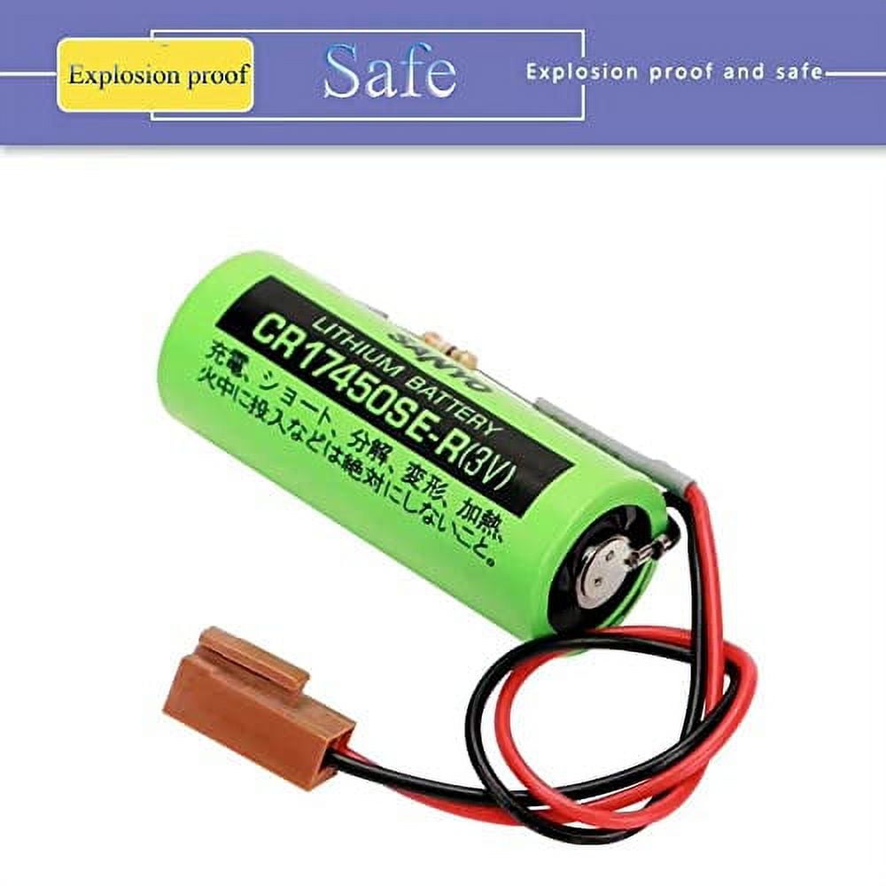 (Pack of 3) CR17450SE-R / A98L-0031-0012 3V 2500mah PLC Battery +Plug Non-Rechargeable for FANUC ...