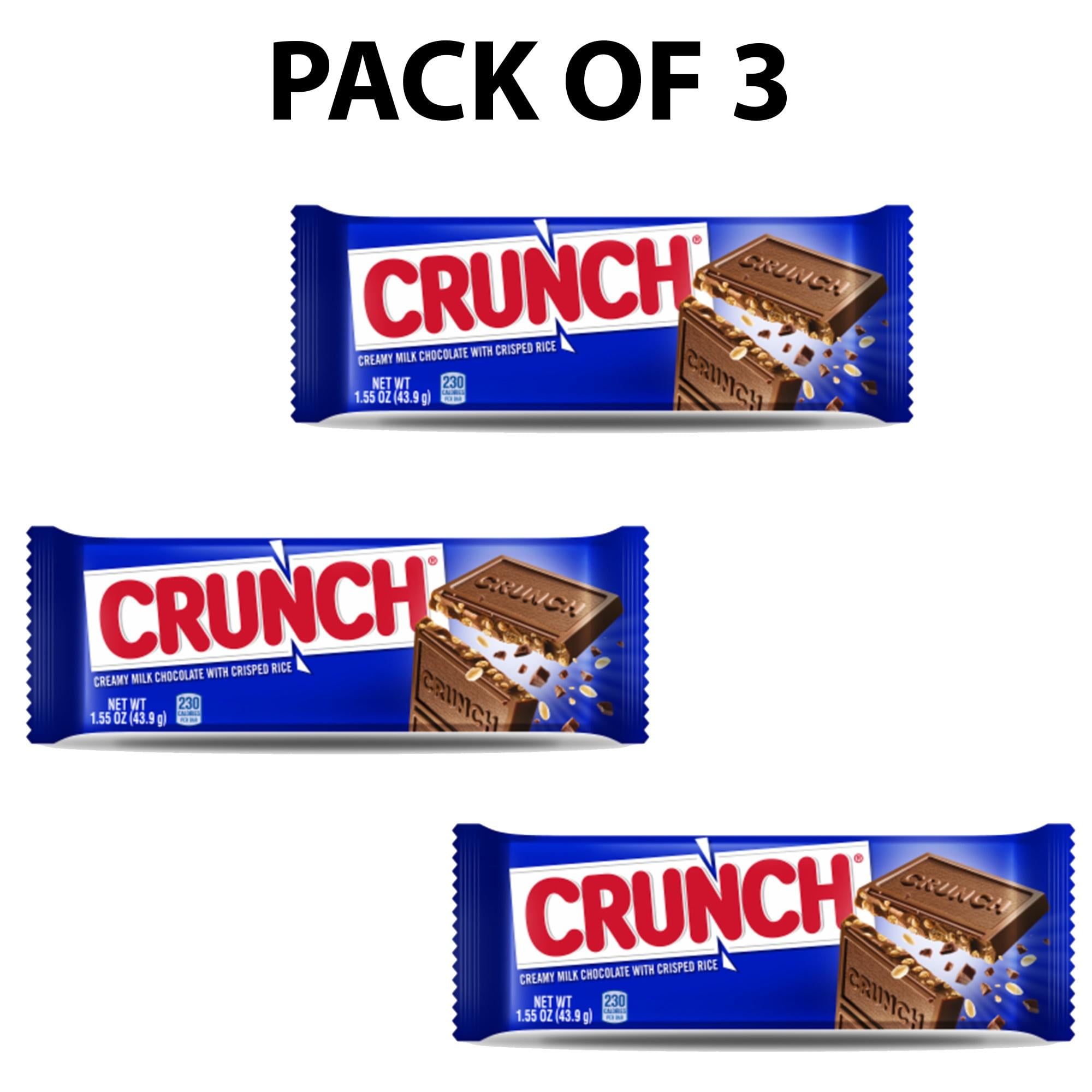 Pack of 3 CRUNCH: Milk Chocolate and Crisped Rice - Full Size Wrapped ...