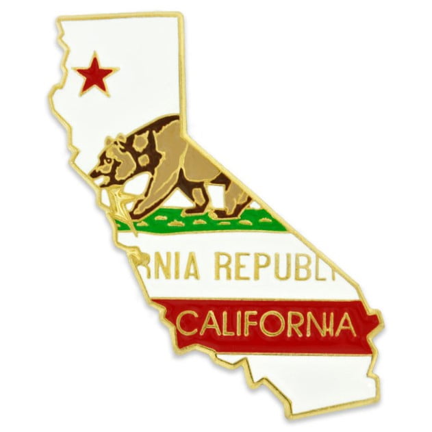 Pack of 3 California Map Shaped Lapel Pins; Three Tie Pin Badges with ...