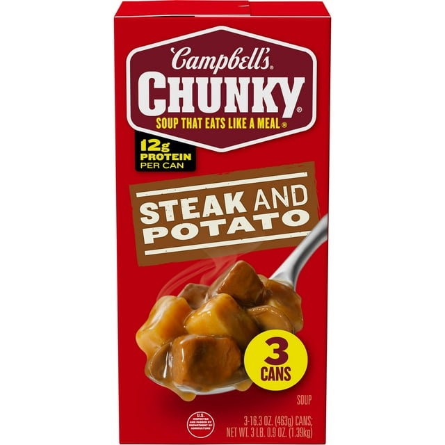 (Pack of 3) Campbell’s Chunky Soup, Steak and Potato Soup, 16.3 oz Can - Walmart.com