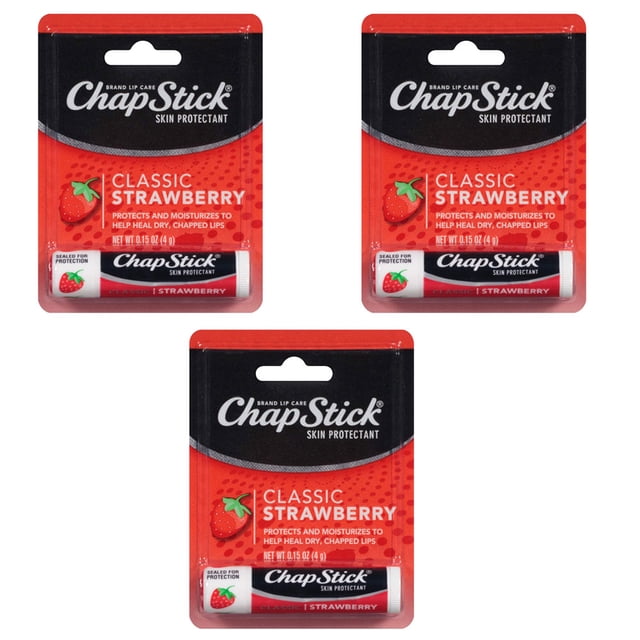 Pack of (3) Chapstk Strawberry Size .15z Chapstick Strawberry .15oz ...