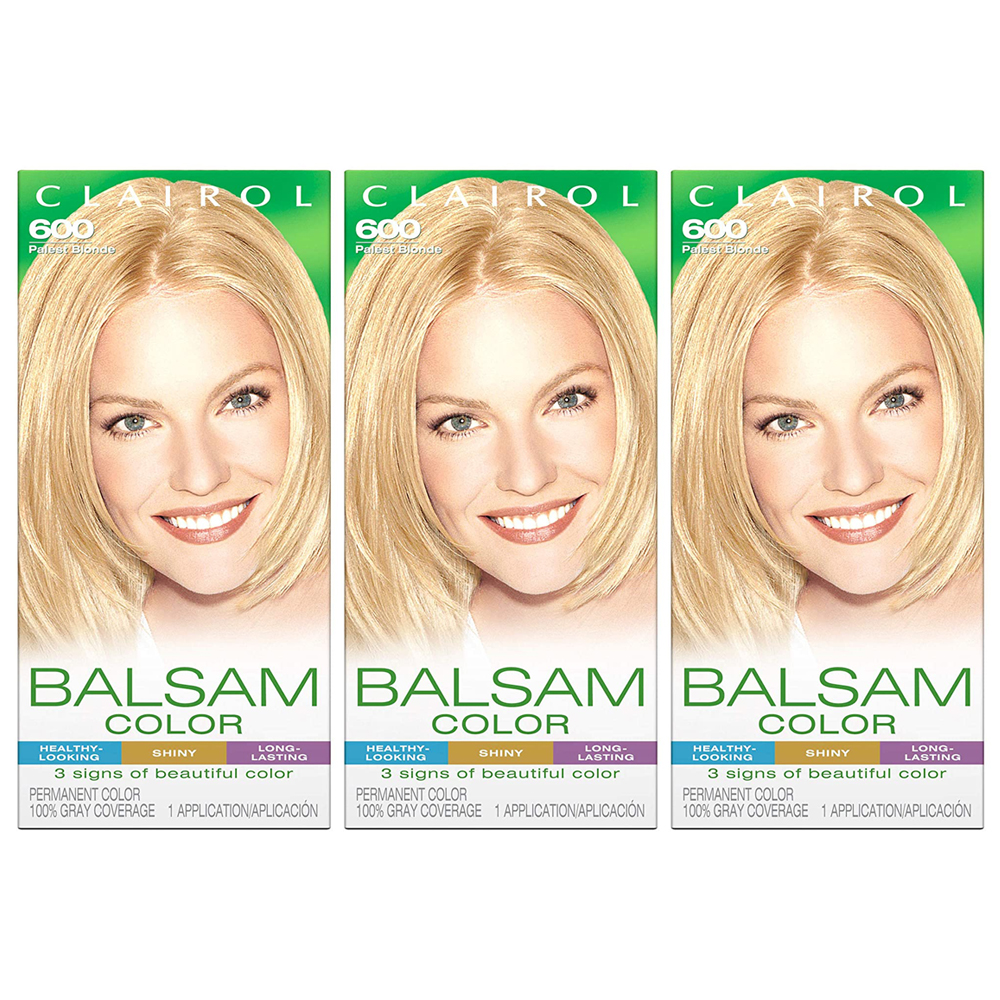 Pack of (2) Clairol Balsam Permanent Hair Color, 600 Palest Blonde ...