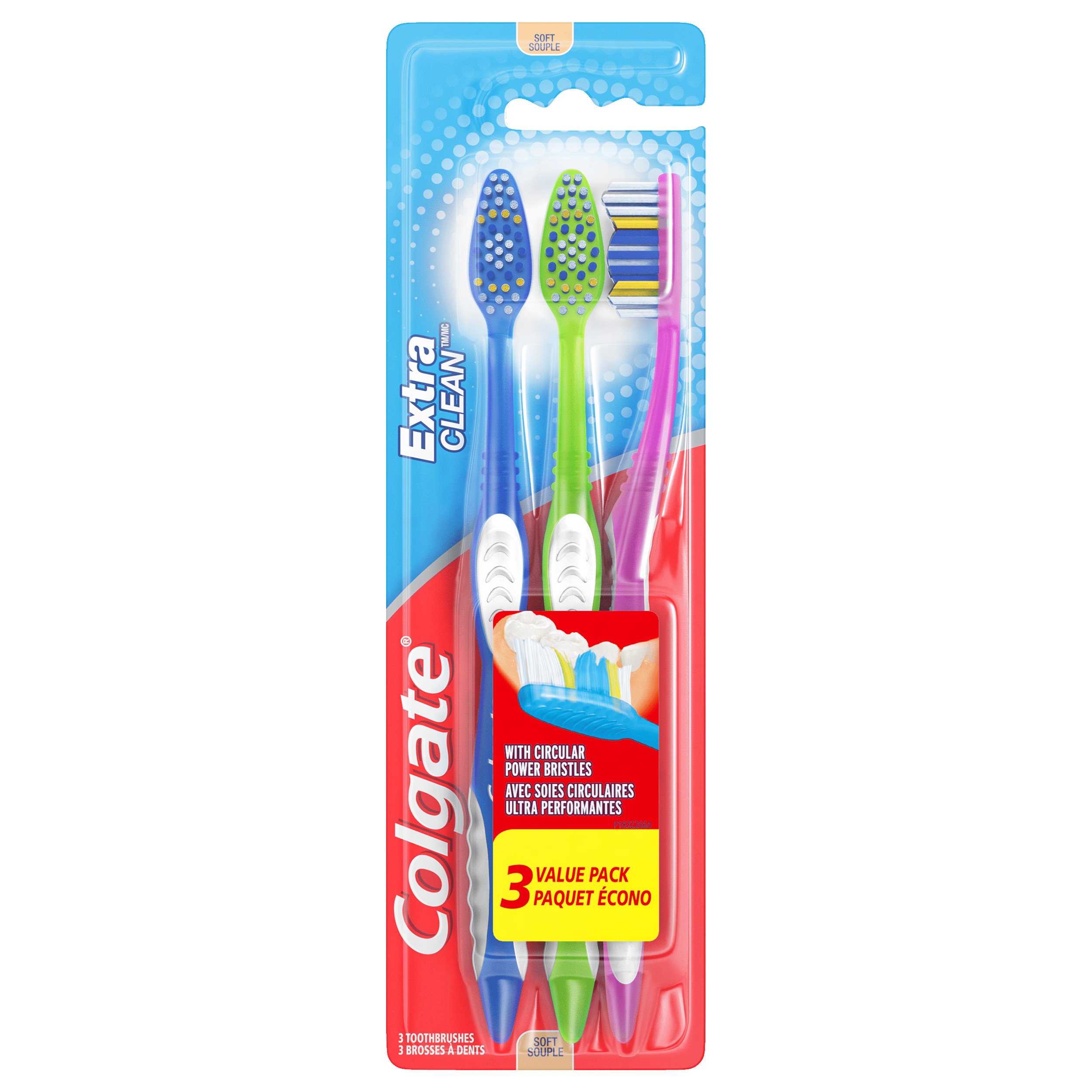 Value Pack: Colgate Extra Clean Full Head Manual Toothbrush, Soft - 3 ...