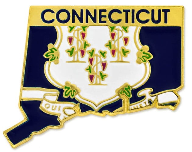Pack of 3 Connecticut Map Shaped Lapel Pins; Three Tie Pin Badges with ...