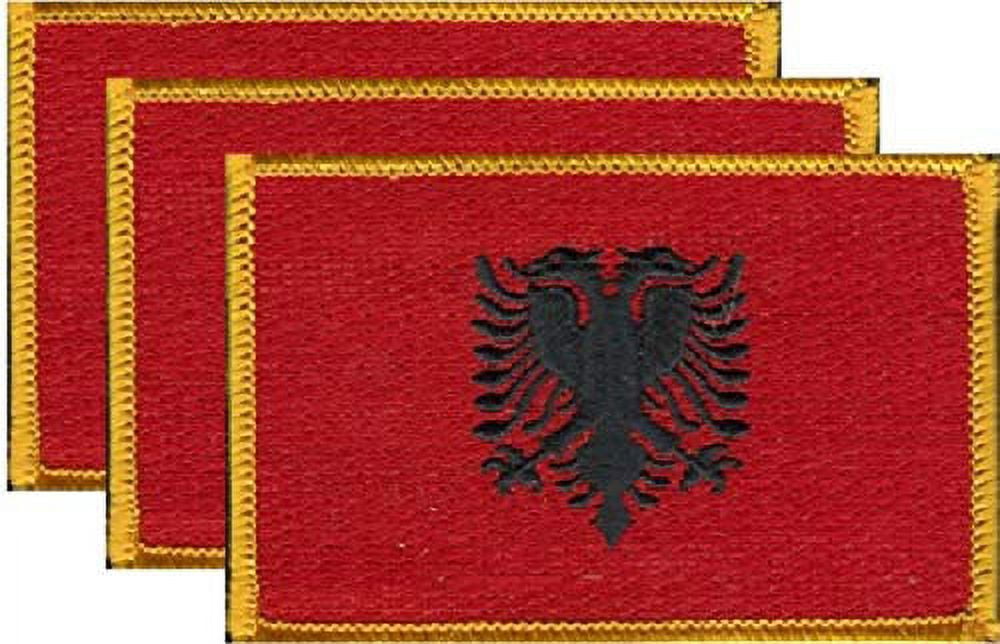 Albania Embroidered Flag Patch 2.25x3.50 inches Pack of 3 - Walmart.com