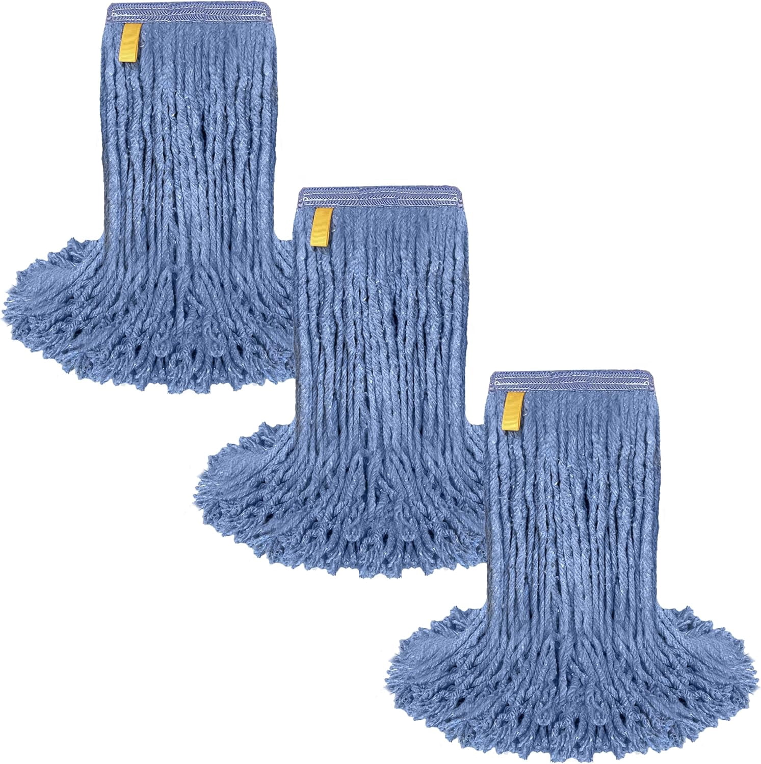 Pack of 3 Cut End Blended Mop Head Replacement, 1.25-inch Universal ...