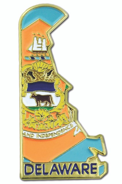 Pack of 3 Delaware Map Shaped Lapel Pins; Three Tie Pin Badges with ...