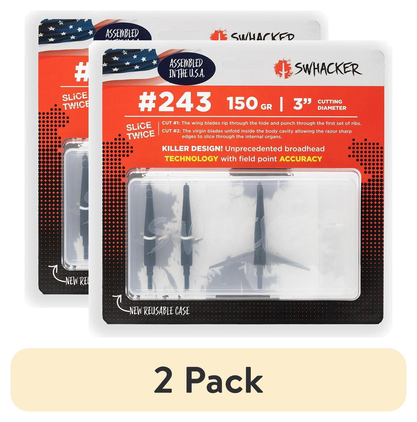 (2 pack) (Pack of 3) Expandable 2 Blade Broadheads by Swhacker, 150 ...