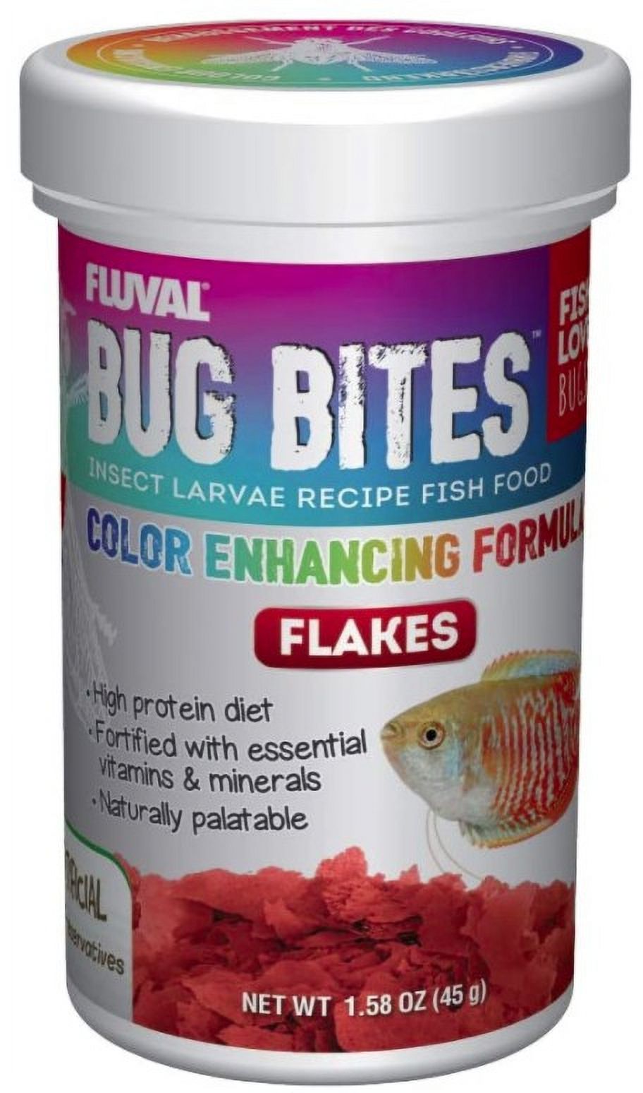 [Pack of 3] Fluval Bug Bites Insect Larvae Color Enhancing Fish Flake 1 ...