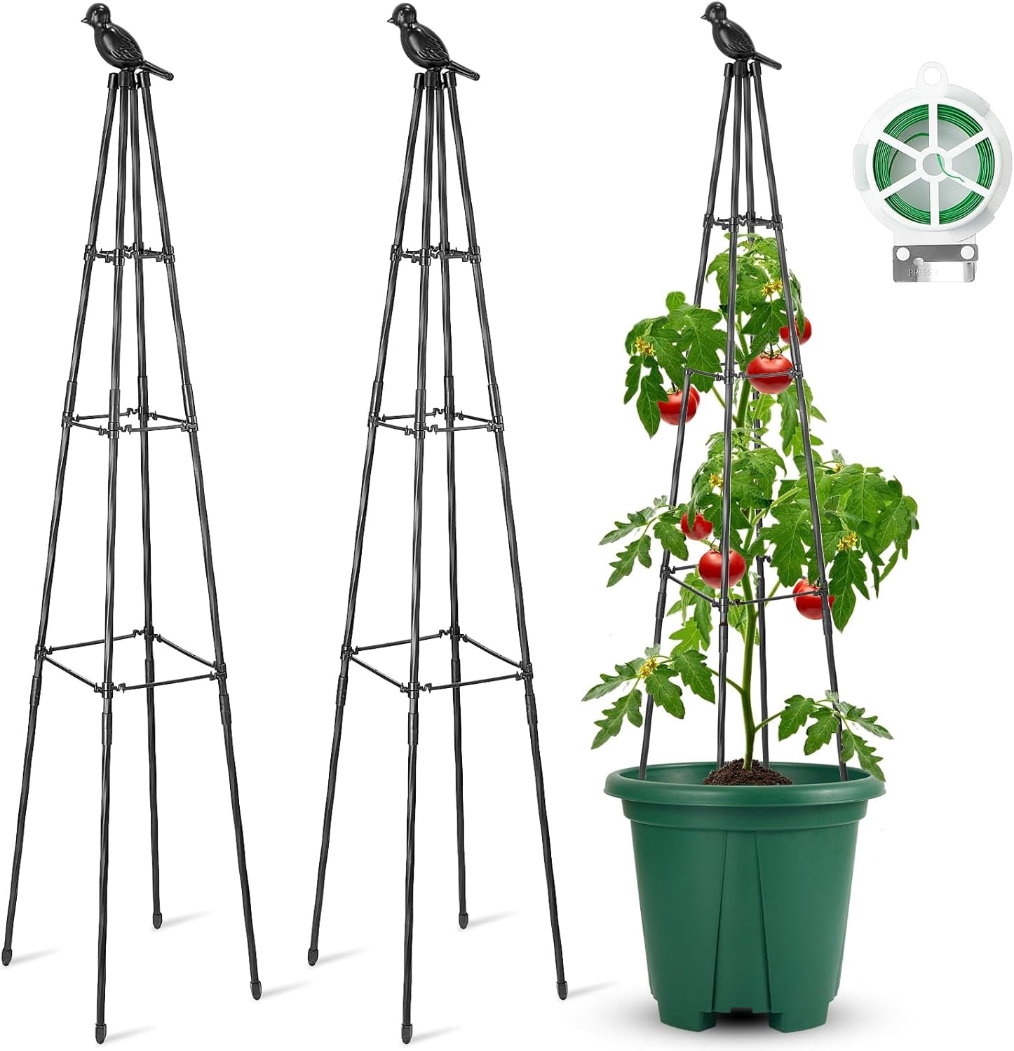 Pack of 3, Garden Trellis for Climbing Plants Outdoor, 4ft Rustproof ...