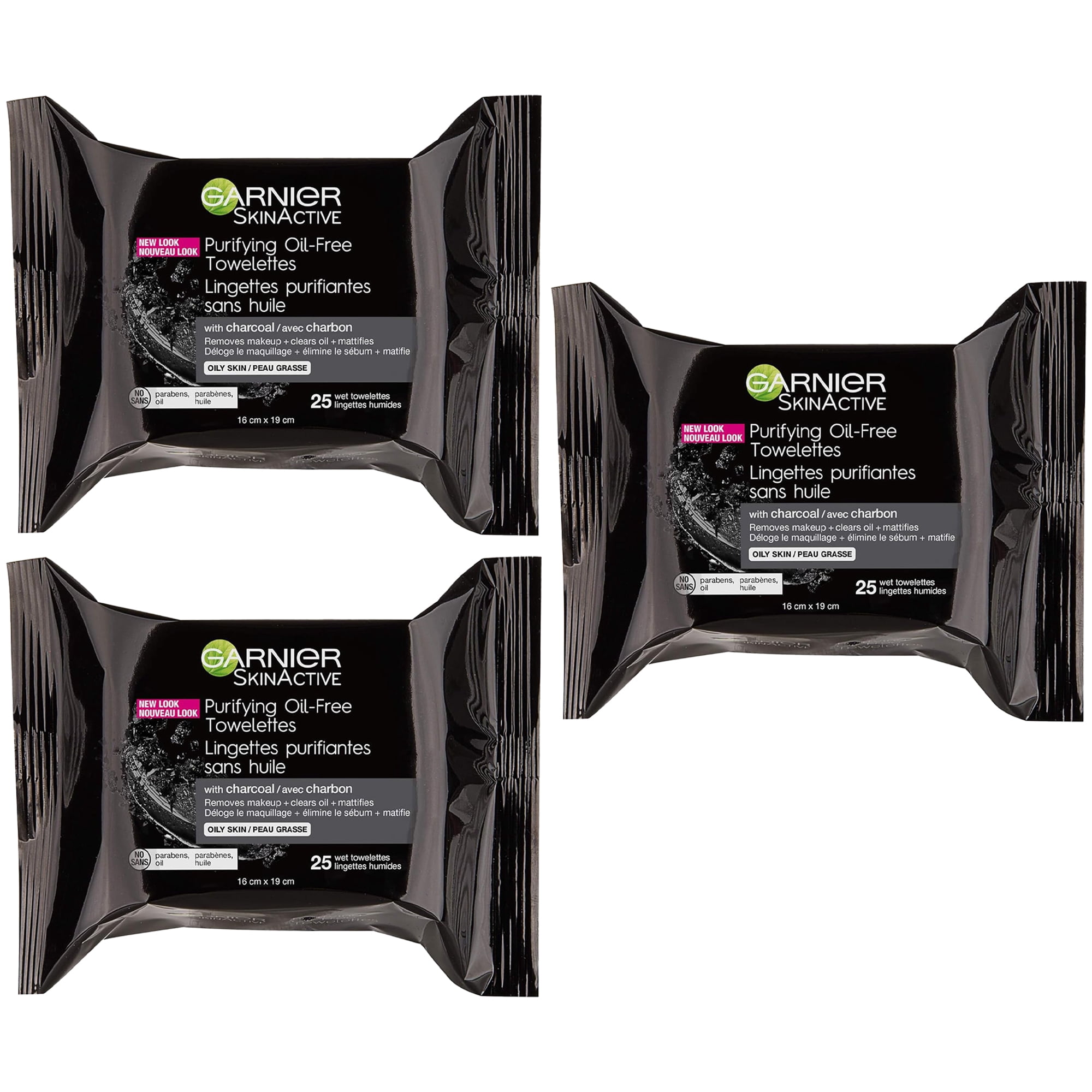 Pack of (3) Garnier SkinActive Purifying Oil-Free Cleansing Towelettes ...