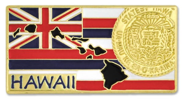 Pack of 3 Hawaii Map Shaped Lapel Pins; Three Tie Pin Badges with ...