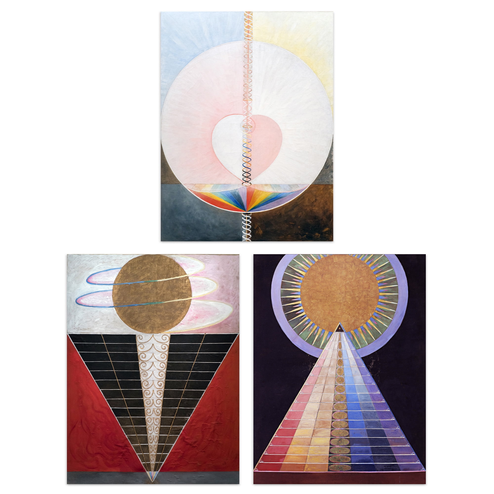 Pack of 3 Hilma Af Klint Abstract Pioneer Altarpiece Painting Unframed ...