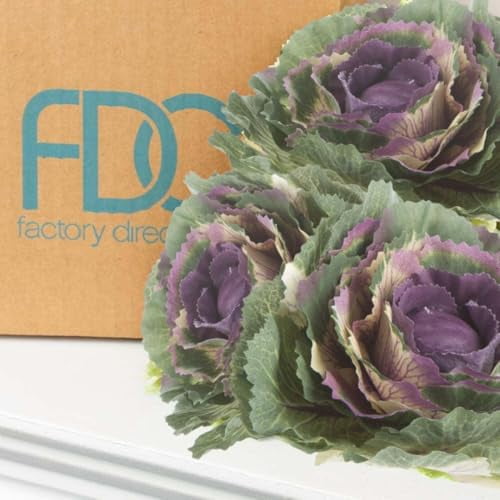 Pack of 3 Individual Artificial Winter Cabbage Blossom Picks - Faux ...