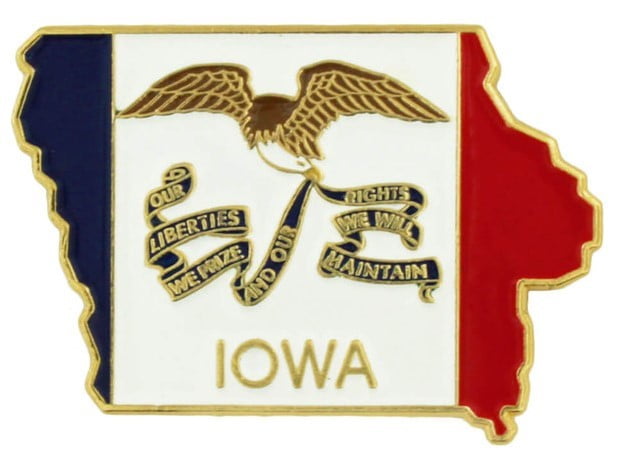 Pack of 3 Iowa Map Shaped Lapel Pins; Three Tie Pin Badges with ...