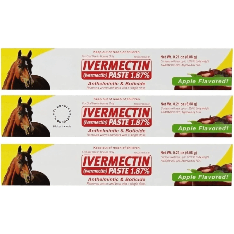 (Pack of 3)Ivermectin Paste Dewormer, 6.08g Dosage, Complete with ...