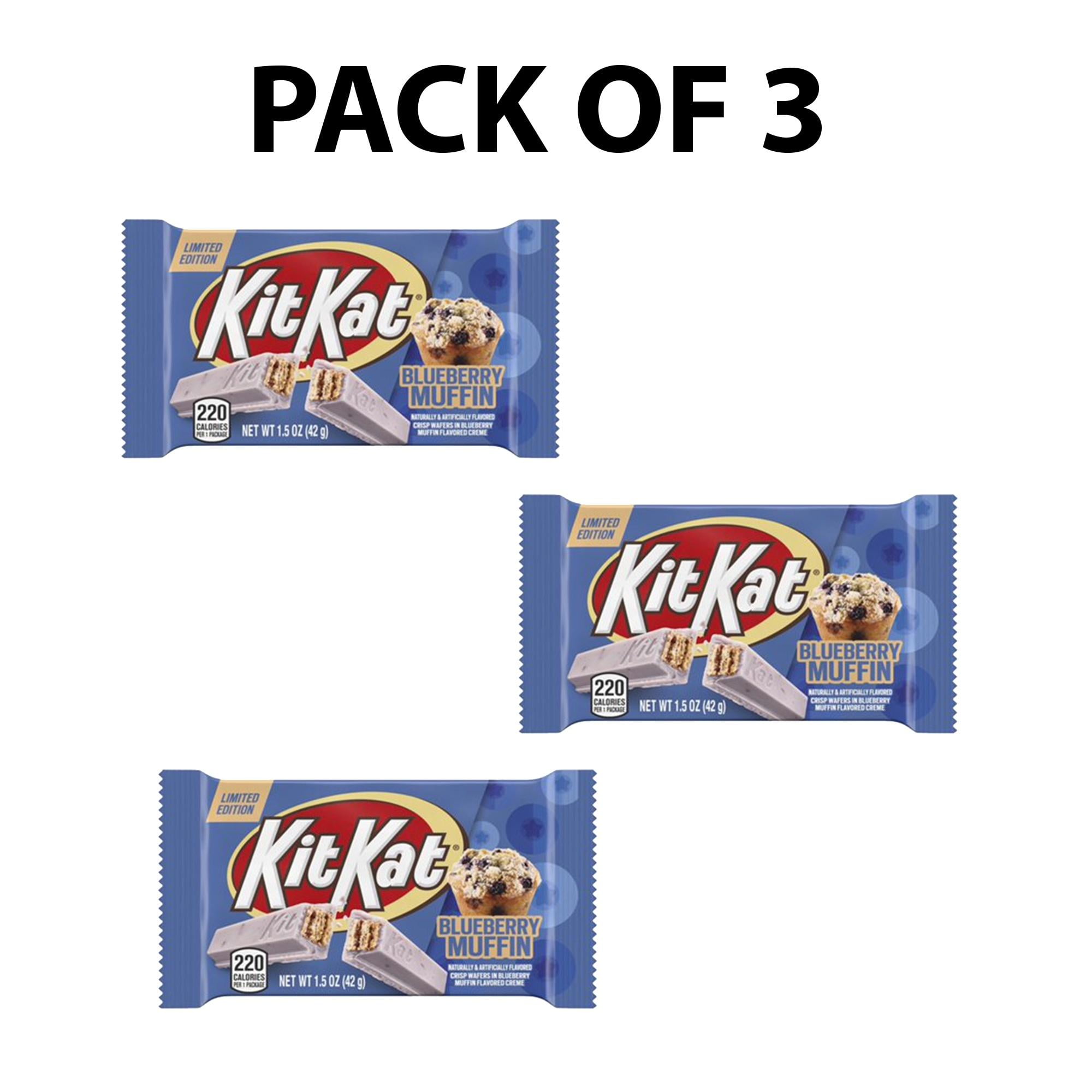 Pack of 3 KIT-KAT Blueberry Muffin Limited Edition Candy Bar | 1.5 Oz ...