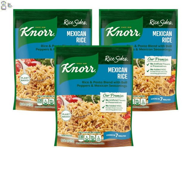 Knorr Pack of 3 Mexican Flavored Rice Sides, No Artificial Flavors, No ...