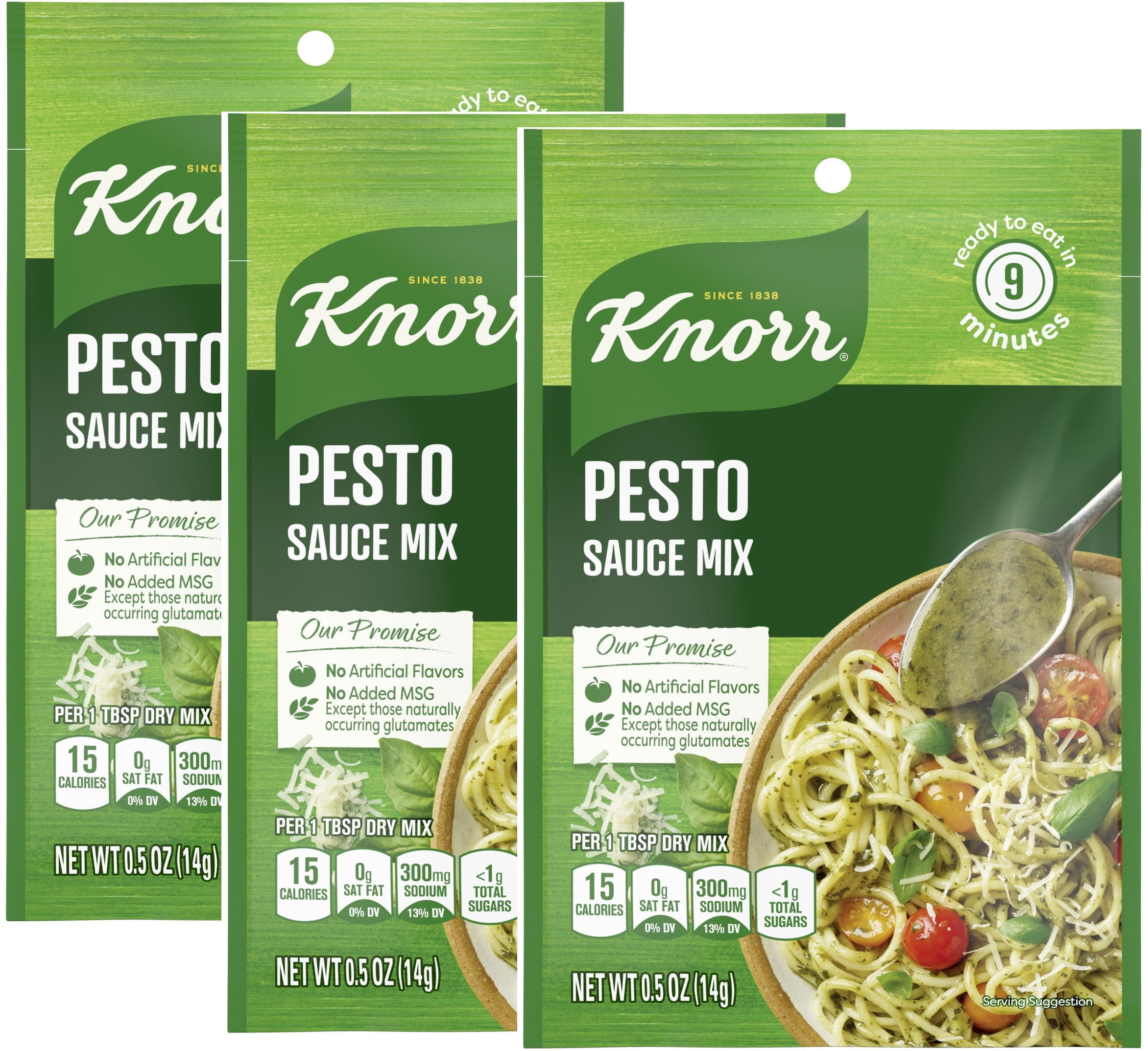 Knorr Pesto Pasta Sauce Mix, Powder Packets, Cooks in 9 Minutes, No ...