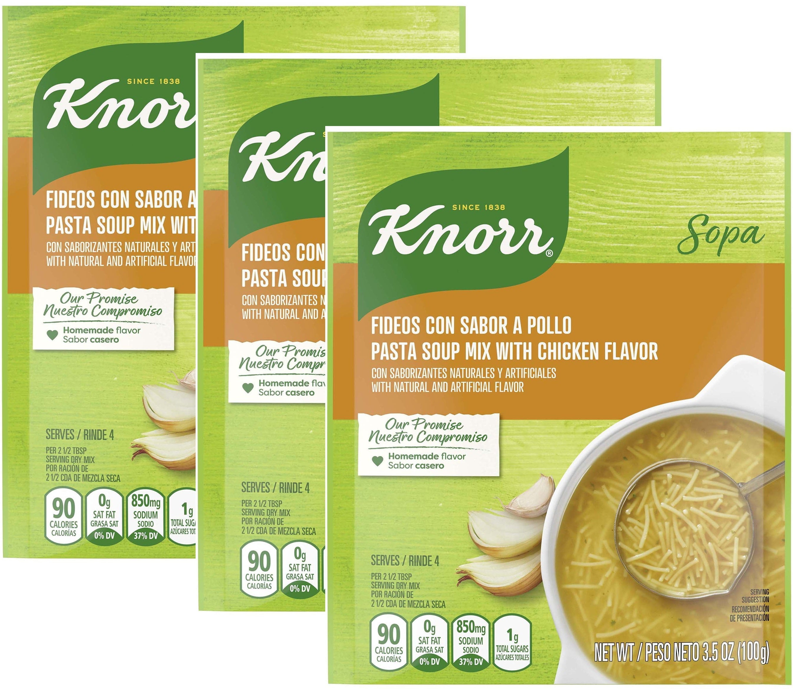 Pack of 3 Knorr Sopa Pasta Soup Mix Chicken Noodle 3.5 Oz - Walmart.com