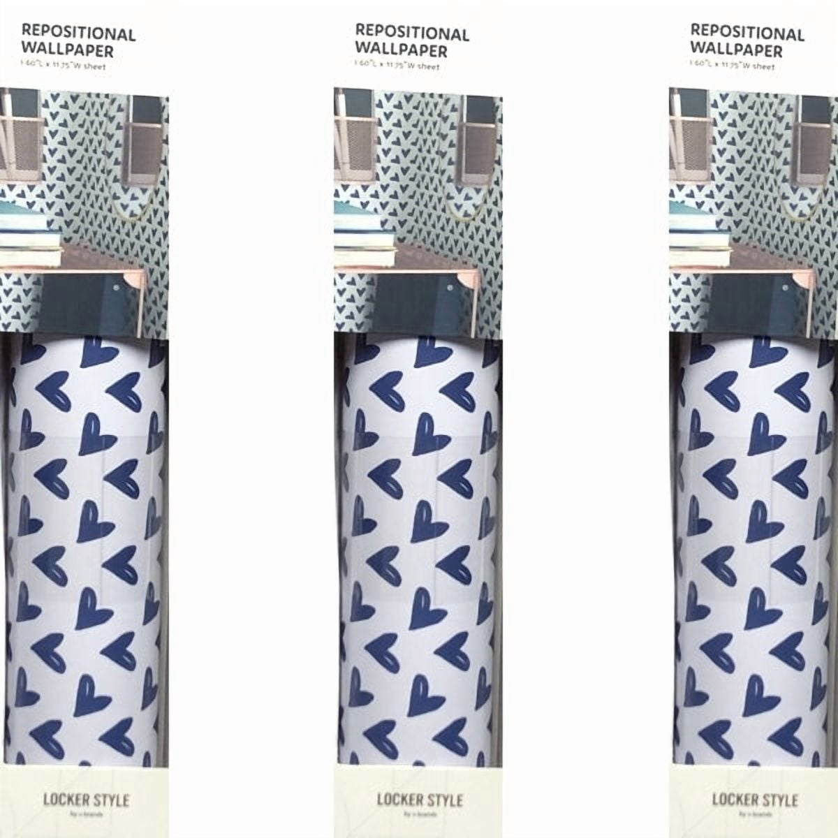 Pack of 3 - Locker Style Self-Adhesive Re-positional Wallpaper Decal ...