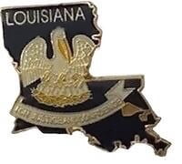 Pack of 3 Louisiana Map Shaped Lapel Pins; Three Tie Pin Badges with ...