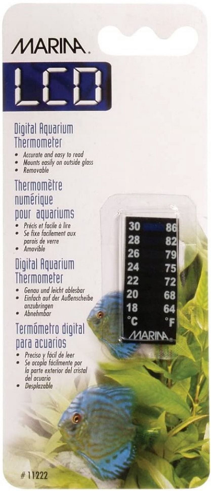 [Pack of 3] Marina LCD 1.75" Long Digital Aquarium Thermometer 64 to 86 ...