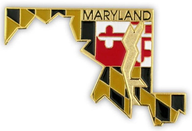 Pack of 3 Maryland Map Shaped Lapel Pins; Three Tie Pin Badges with ...