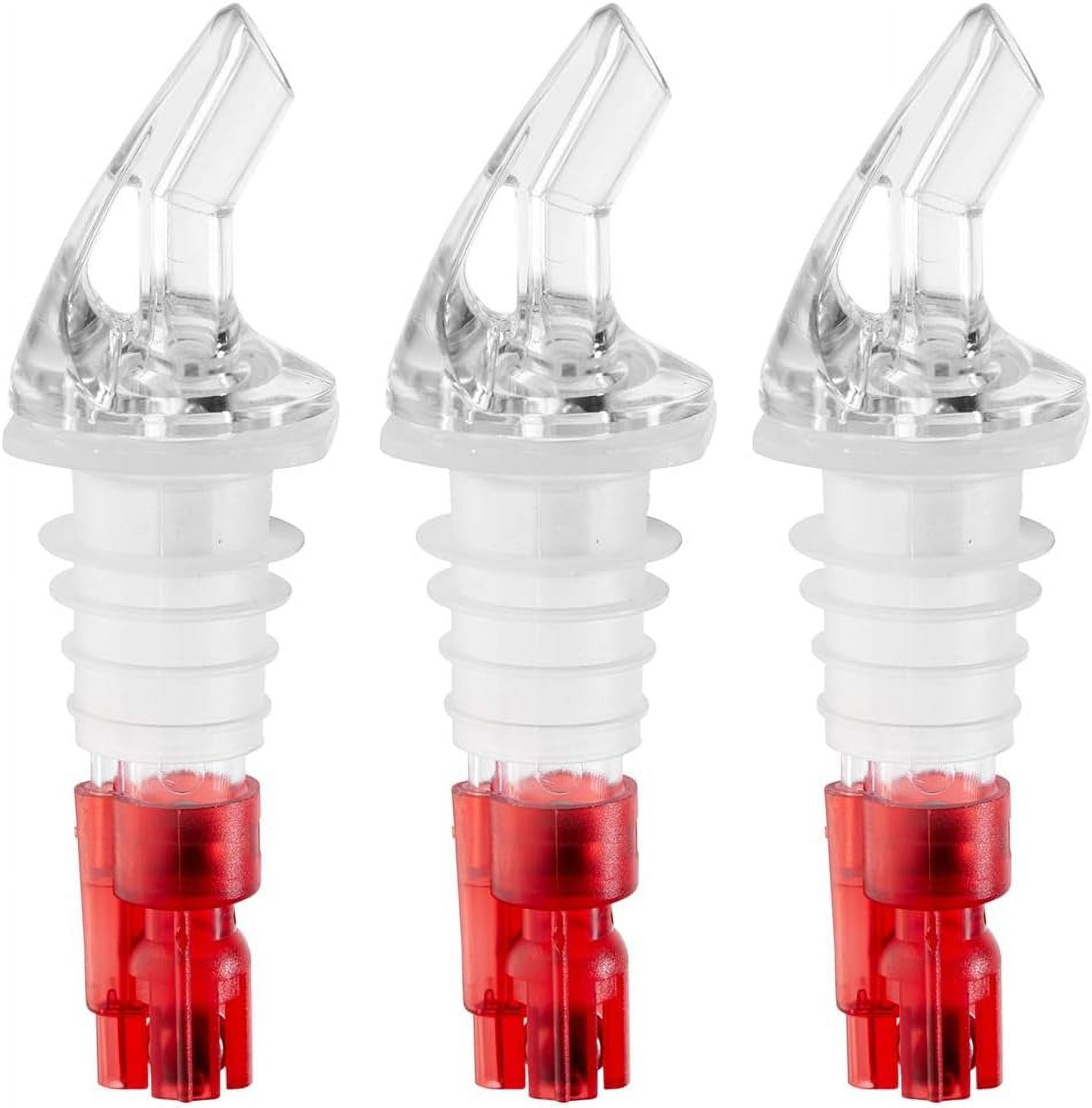 (Pack of 3) Measured Liquor Pourers, 1.oz, No Collar Clear Spout Bottle ...