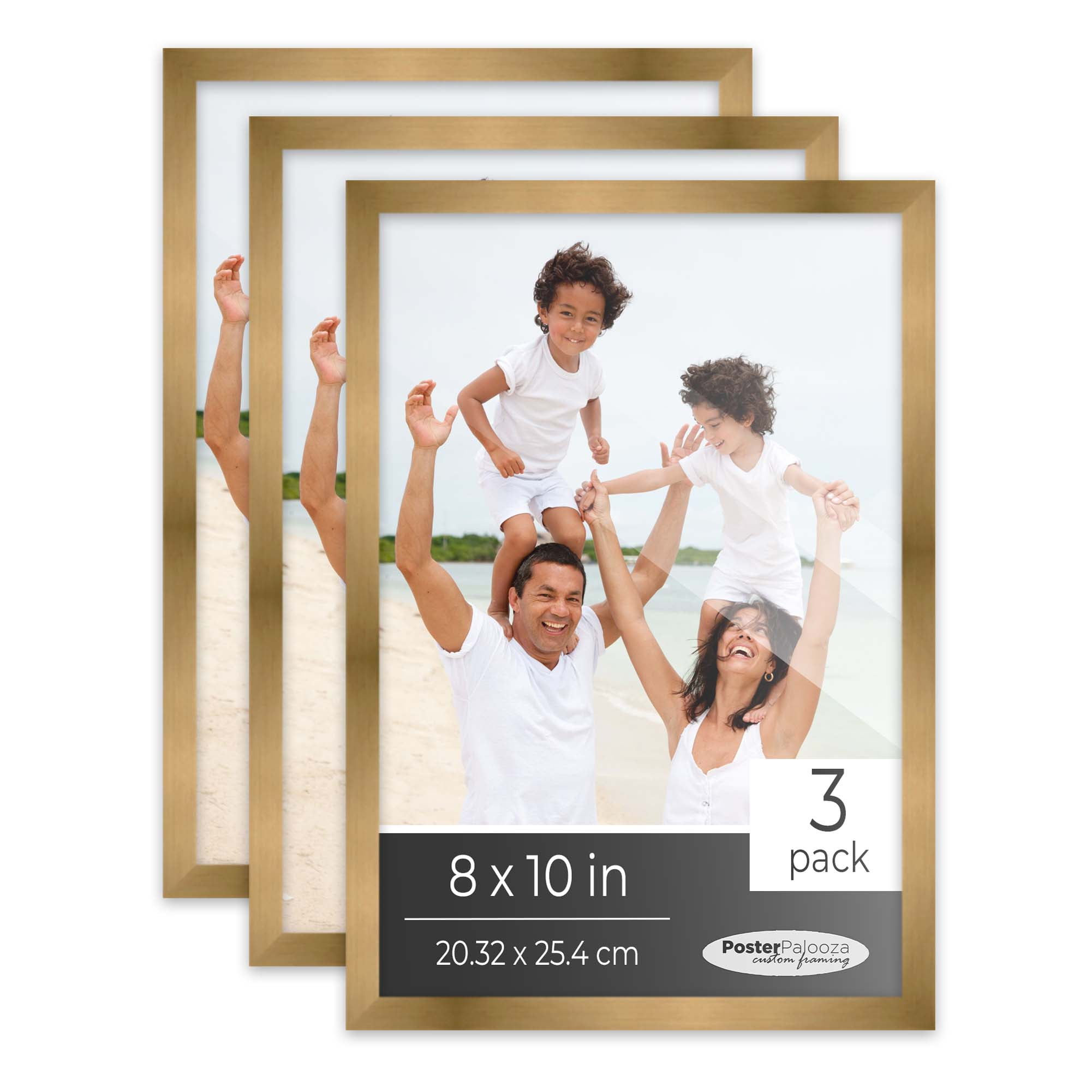 Pack of 3 Metallic Bronze 8x10 Picture Frames | Solid Wood | UV ...