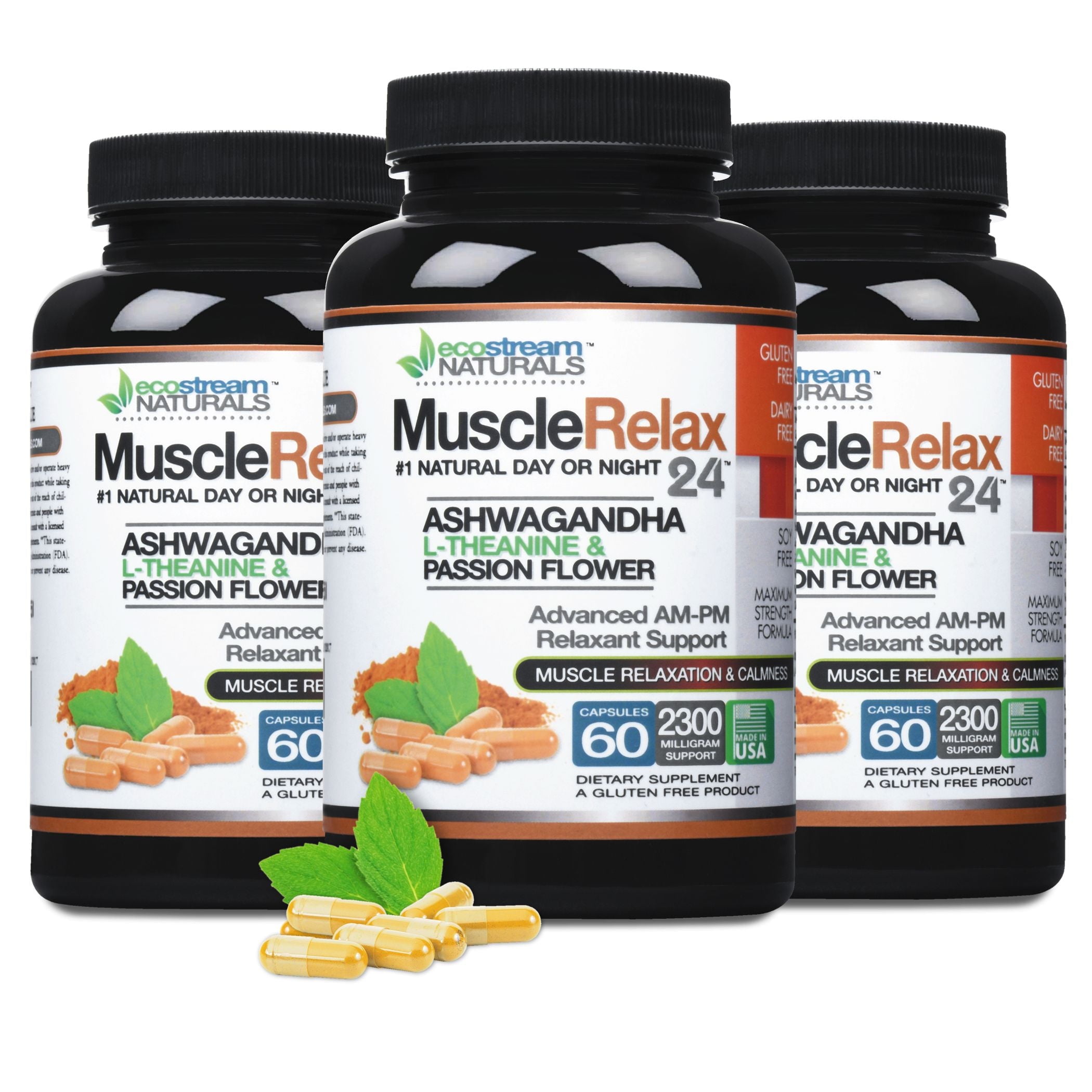 (Pack of 3) Muscle Relax Day/Night Natural Herbal Supplement ...