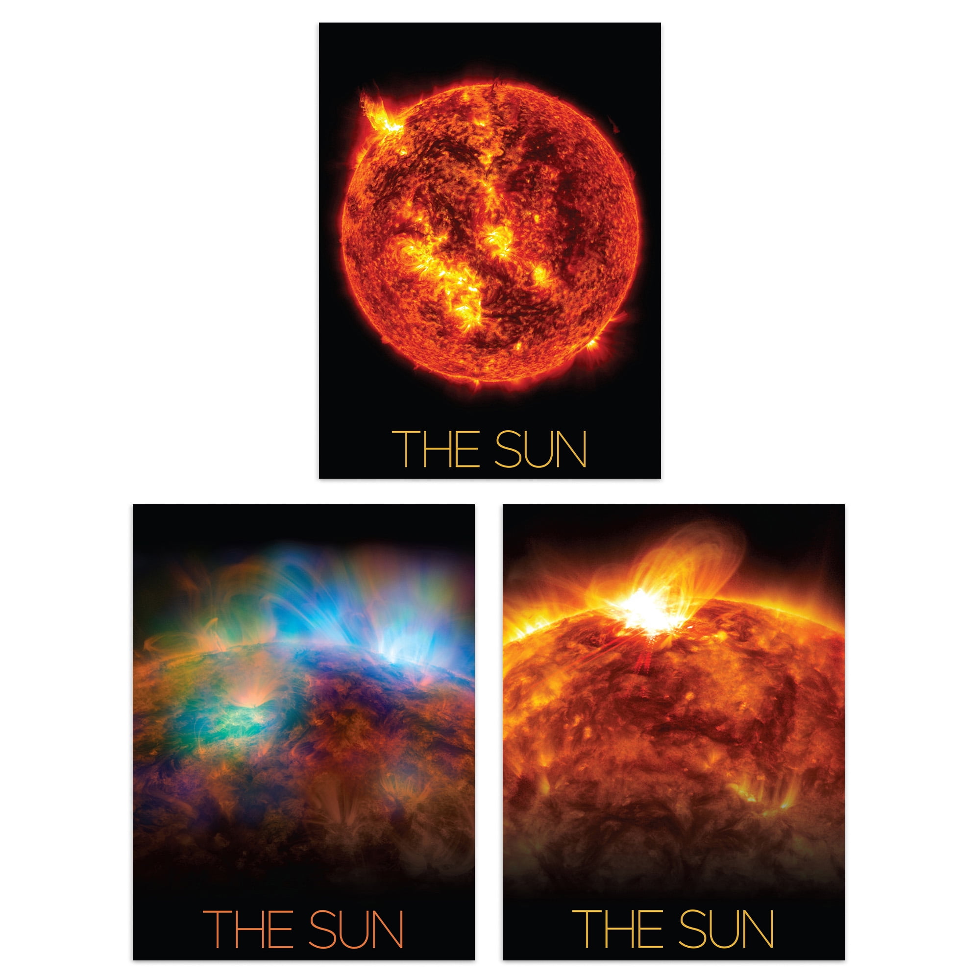 Pack of 3 NASA Our Solar System The Sun Star Solar Flares and X-Ray ...