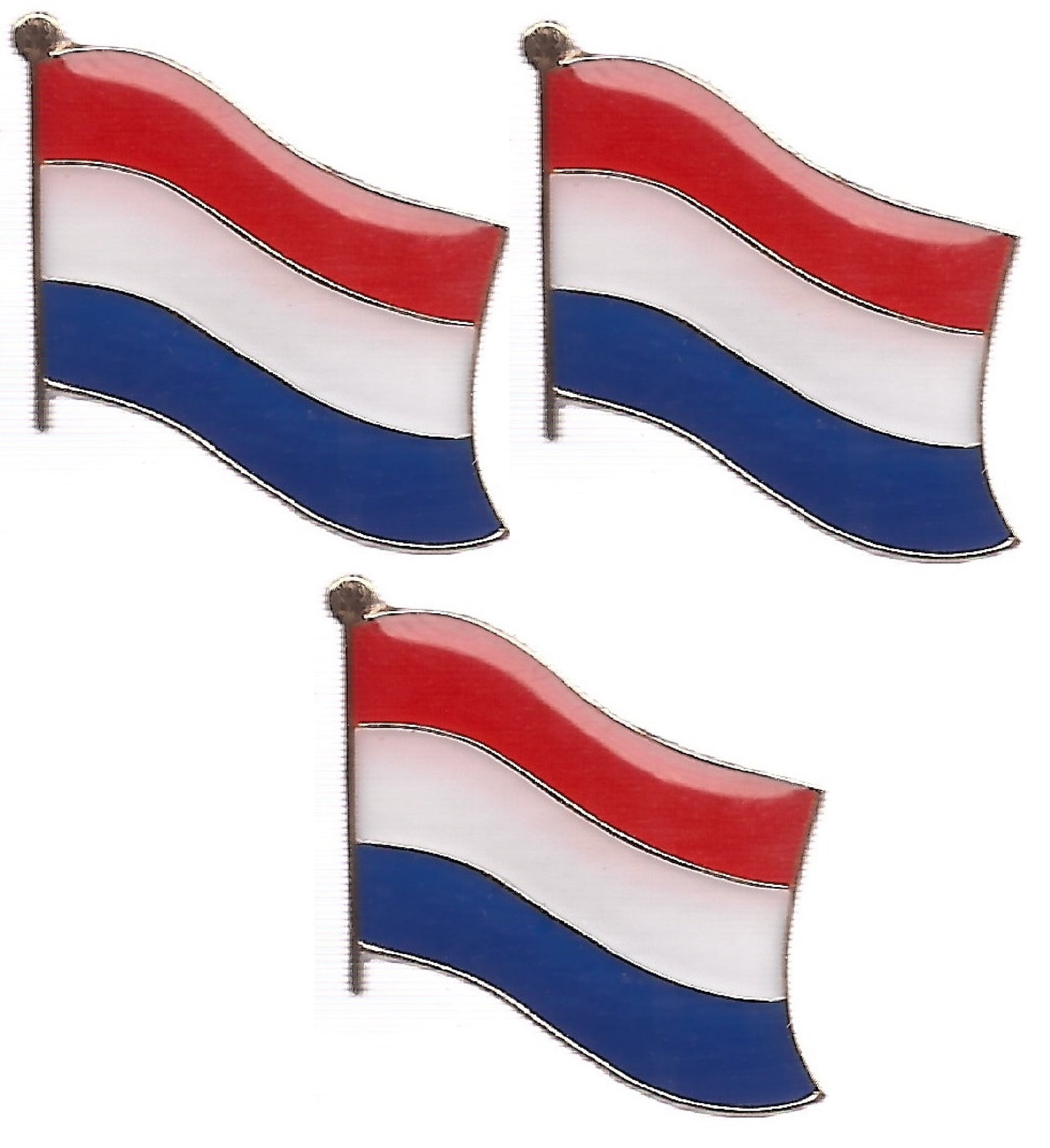Pack of 3 Netherlands Single Flag Lapel Pins, Dutch Pin Badge - Walmart.com