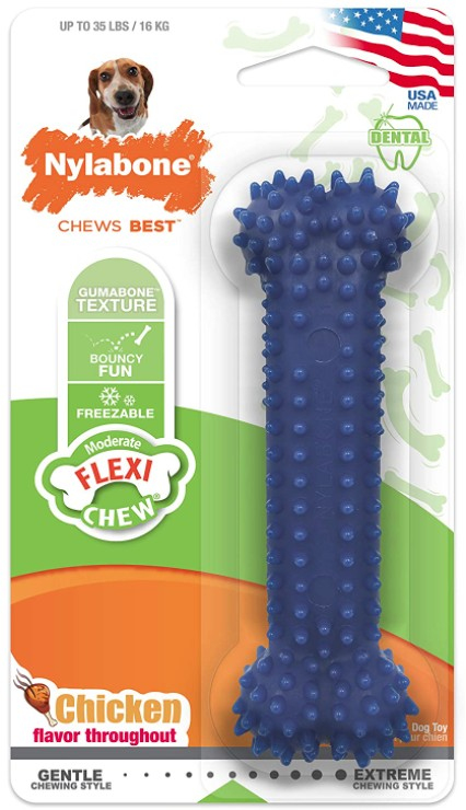 [Pack of 3] Nylabone Dental Chew Bone Chicken Flavor Wolf 1 count ...