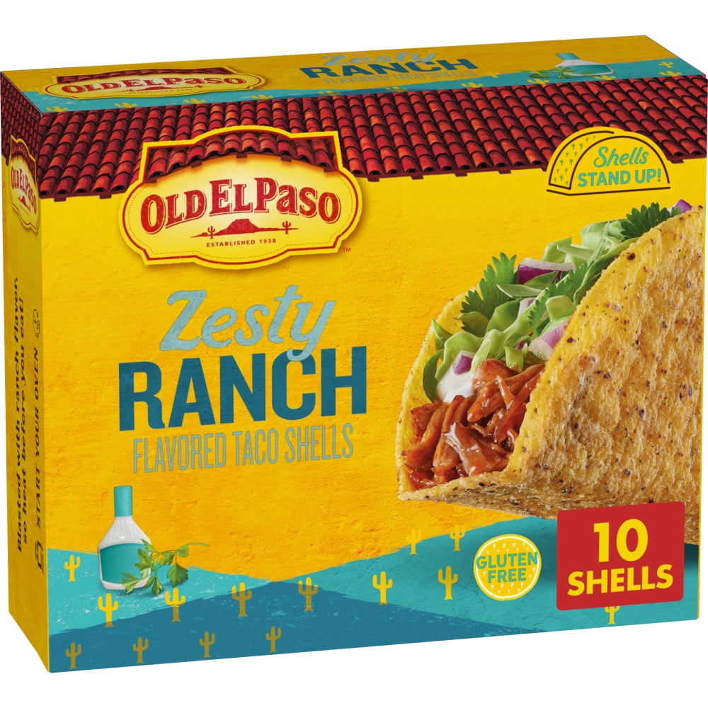 Pack of 3 Old El Paso Zesty Ranch Flavored Stand 'N Stuff Taco Shells ...