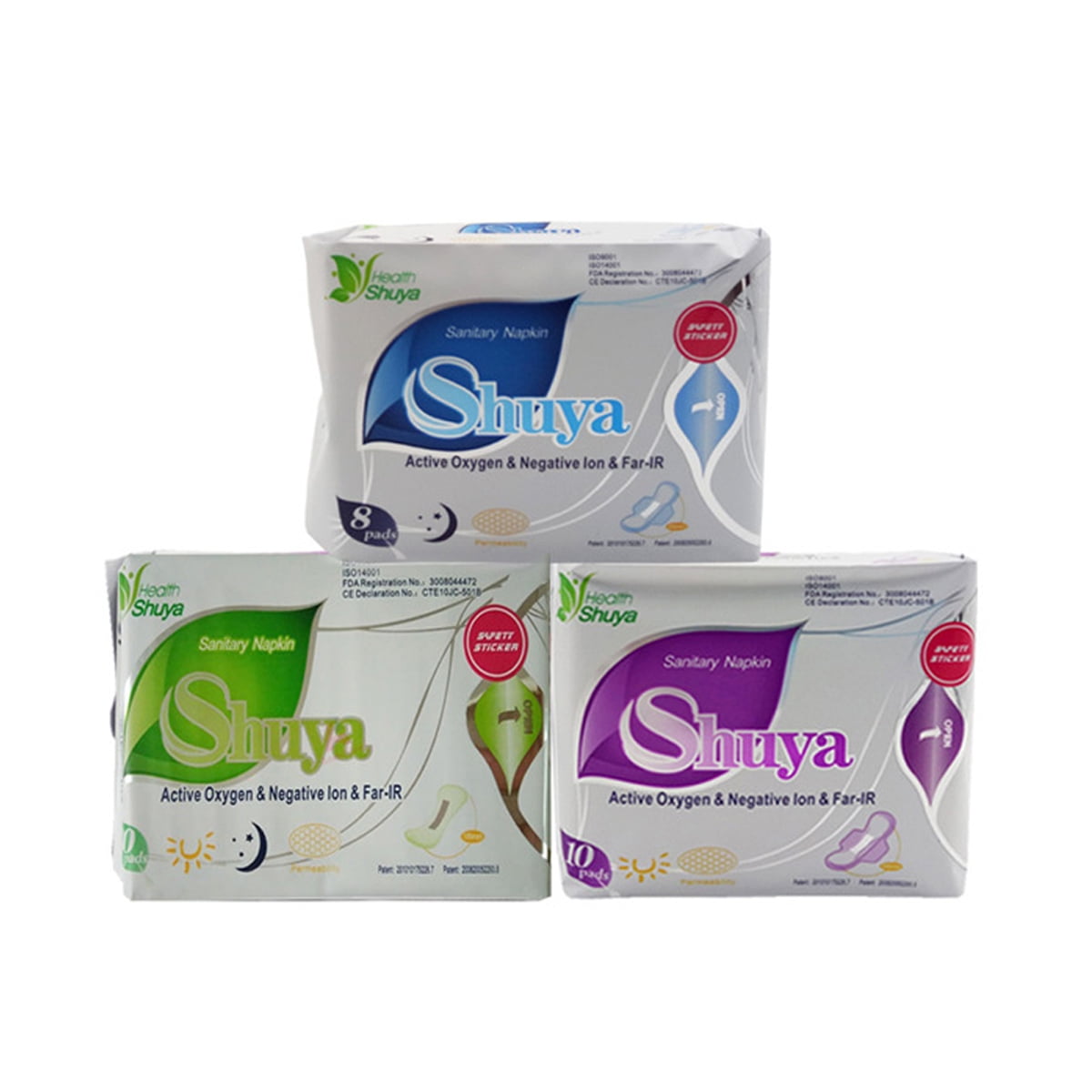 Pack of 3 Organic Cotton Sanitry Panty Liners Active Oxygen Anion ...