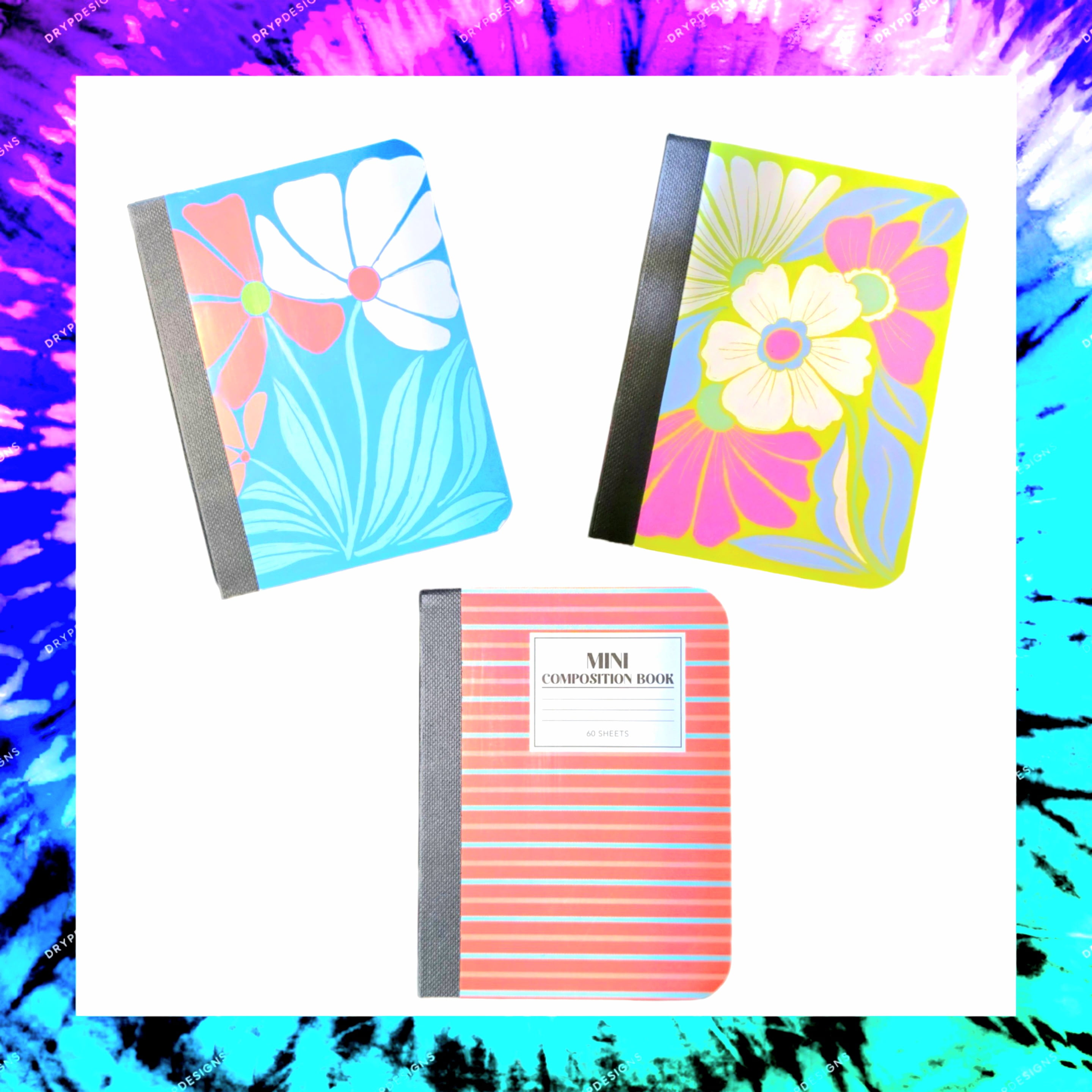 Pack of 3-Pack Mini Composition Notebooks - Assorted Designs- 60 Sheets ...