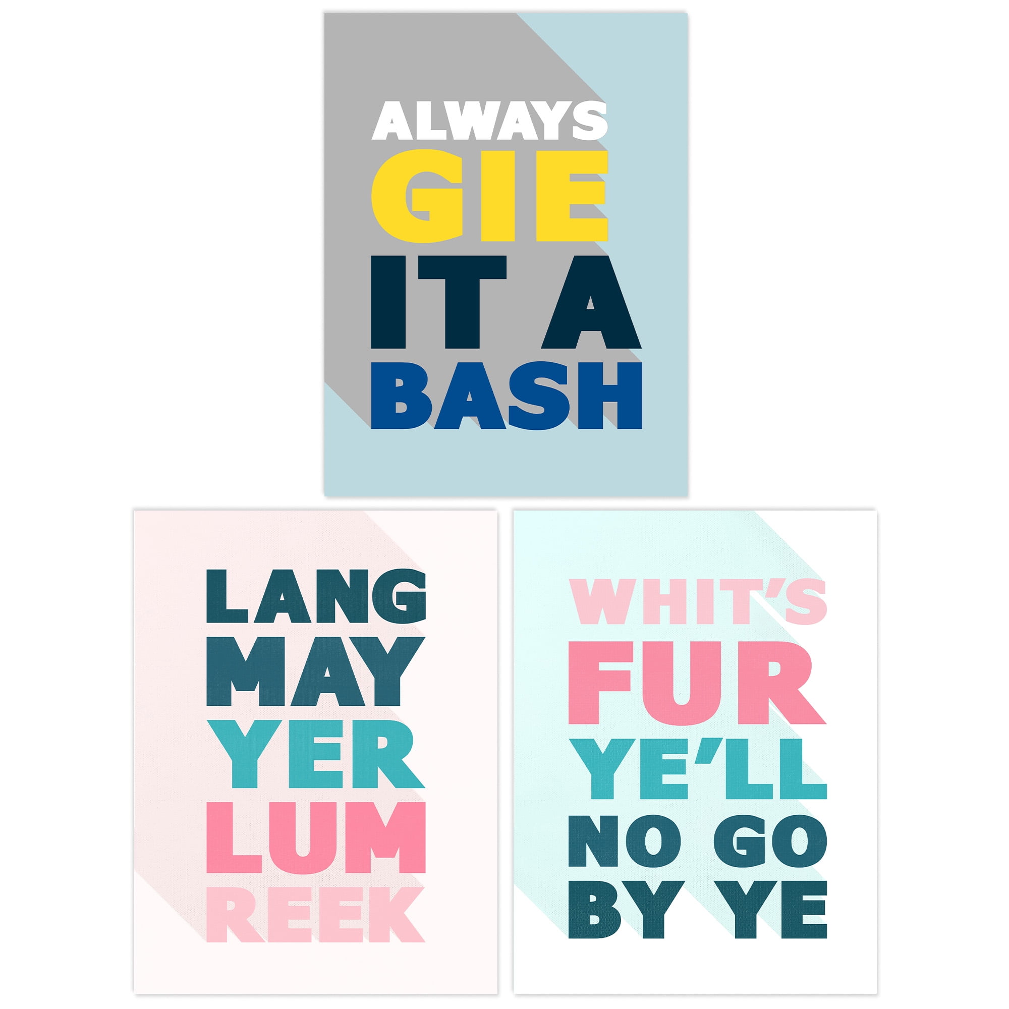Pack of 3 Scottish Sayings Good Wish Motivational Inspirational ...