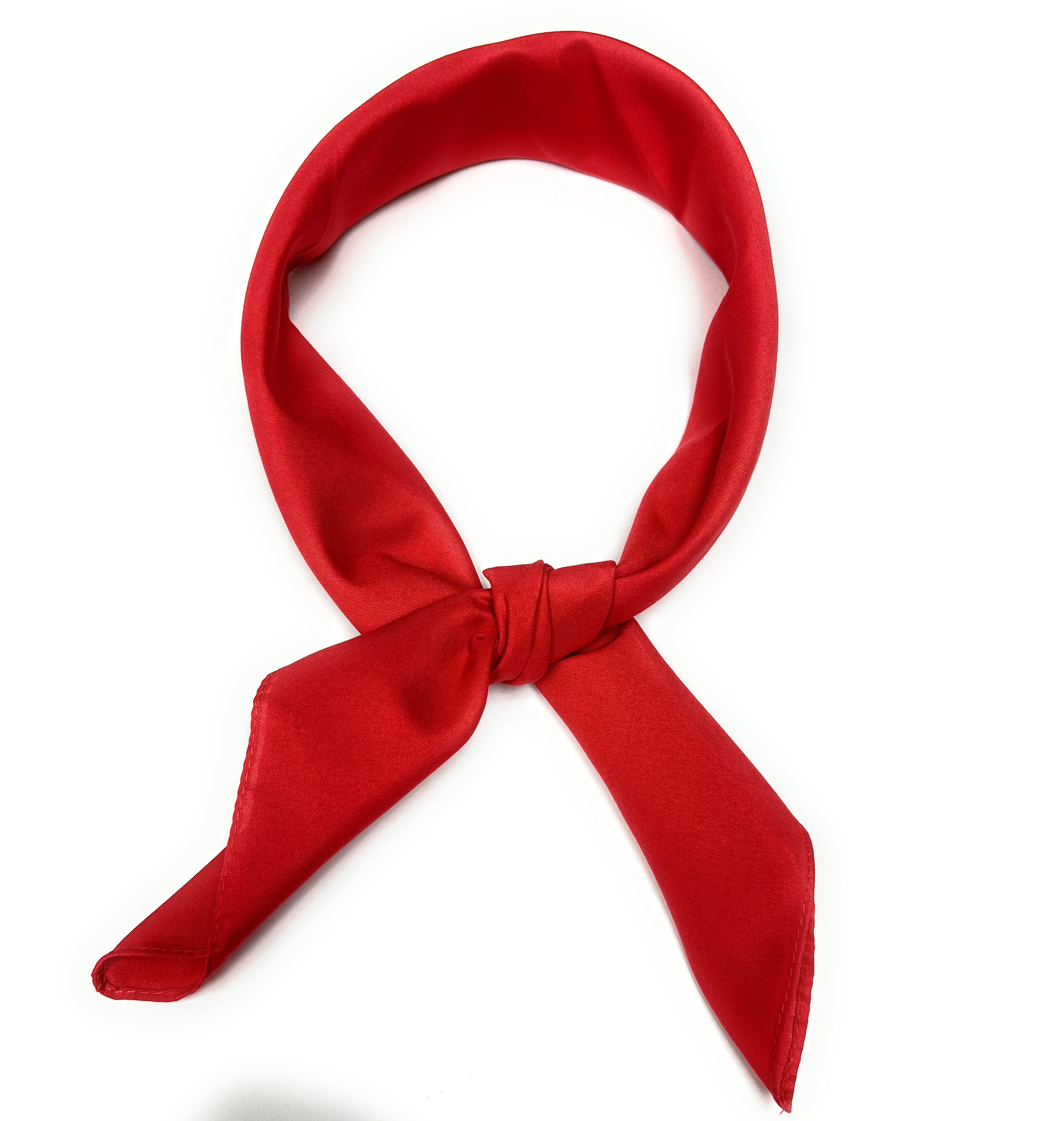 Pack of 3 Solid Ribbon Scarves, Head Neck Pocket Square Scarf (Red ...
