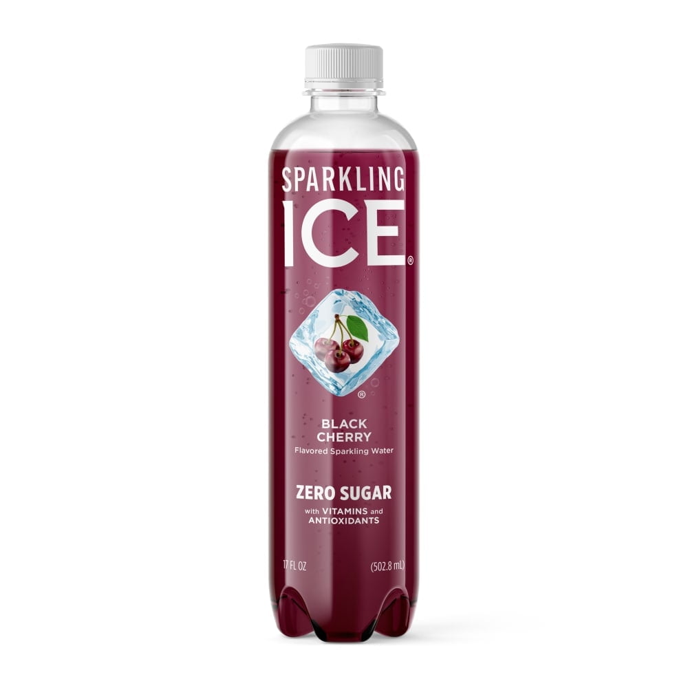 Pack of 3 Sparkling Ice Black Cherry Flavored Sparkling Bottled Water, 17 fl oz (packaging may ...