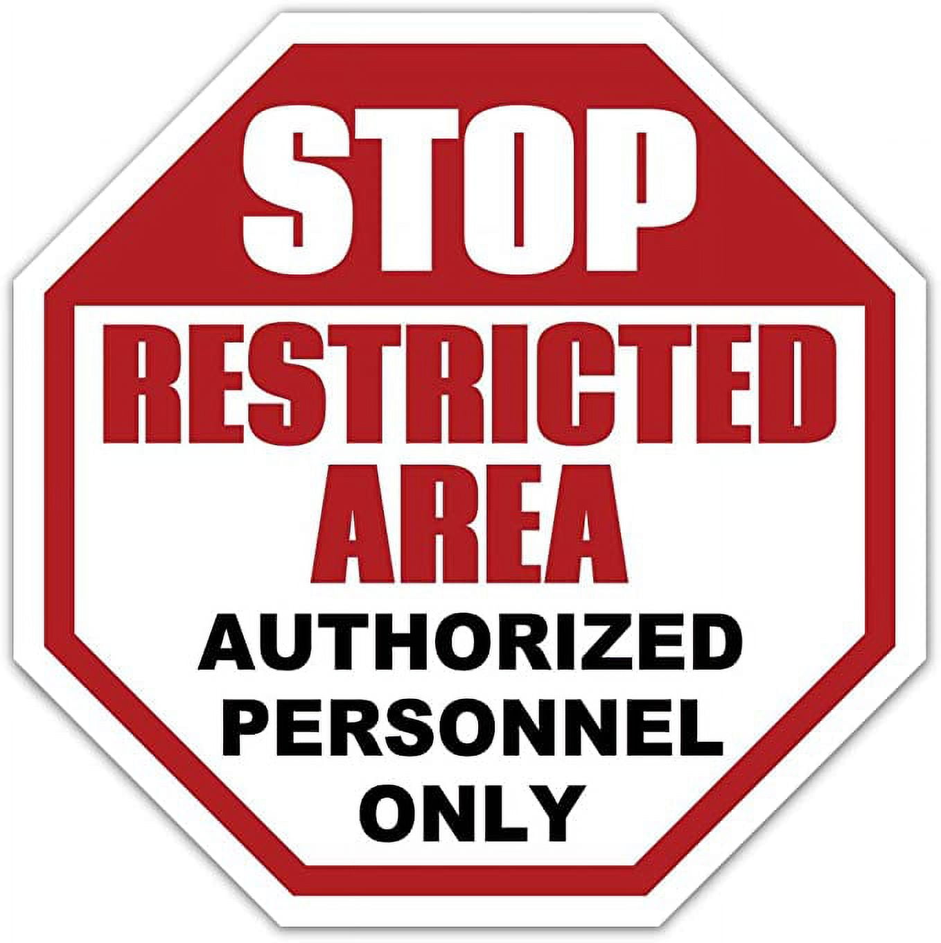 (Pack of 3 Stickers) Octagon Stop Sign Restricted Area Vinyl Decal ...
