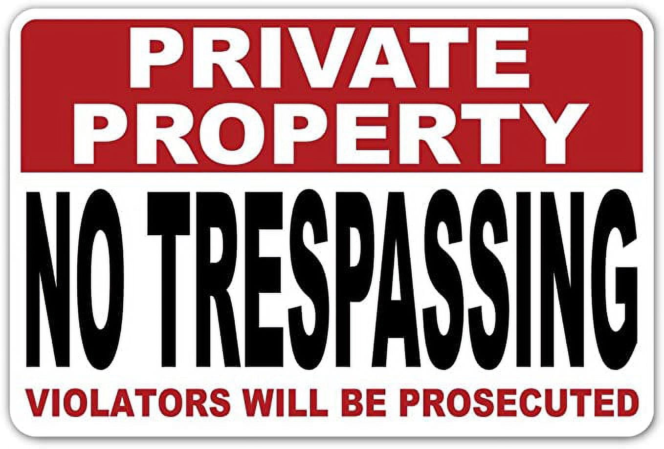 (Pack of 3 Stickers) Private Property Notice No Trespassing Violators ...