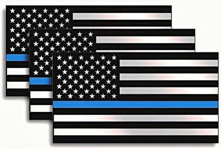 Pack of 3 Thin Blue Line and USA Flag Decal Stickers American Flag ...